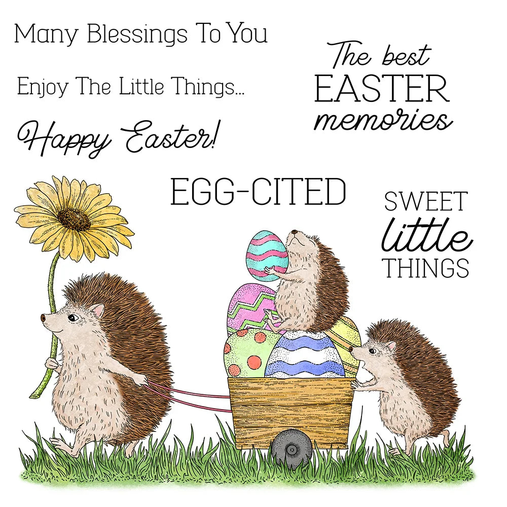 Adorable Hedgehogs Feeling "Egg-Cited" For The Easter Egg Hunt Transpa ...