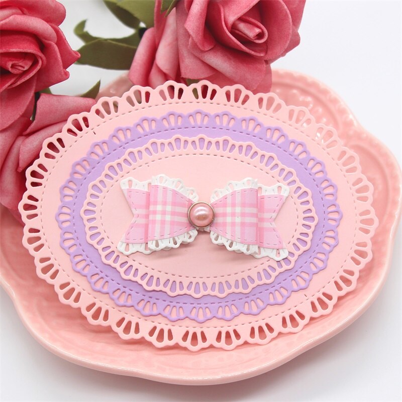 Oval Lacey Frame Metal Cutting Dies, 12.5 cm x 9.5 cm, 4-Piece Set ...